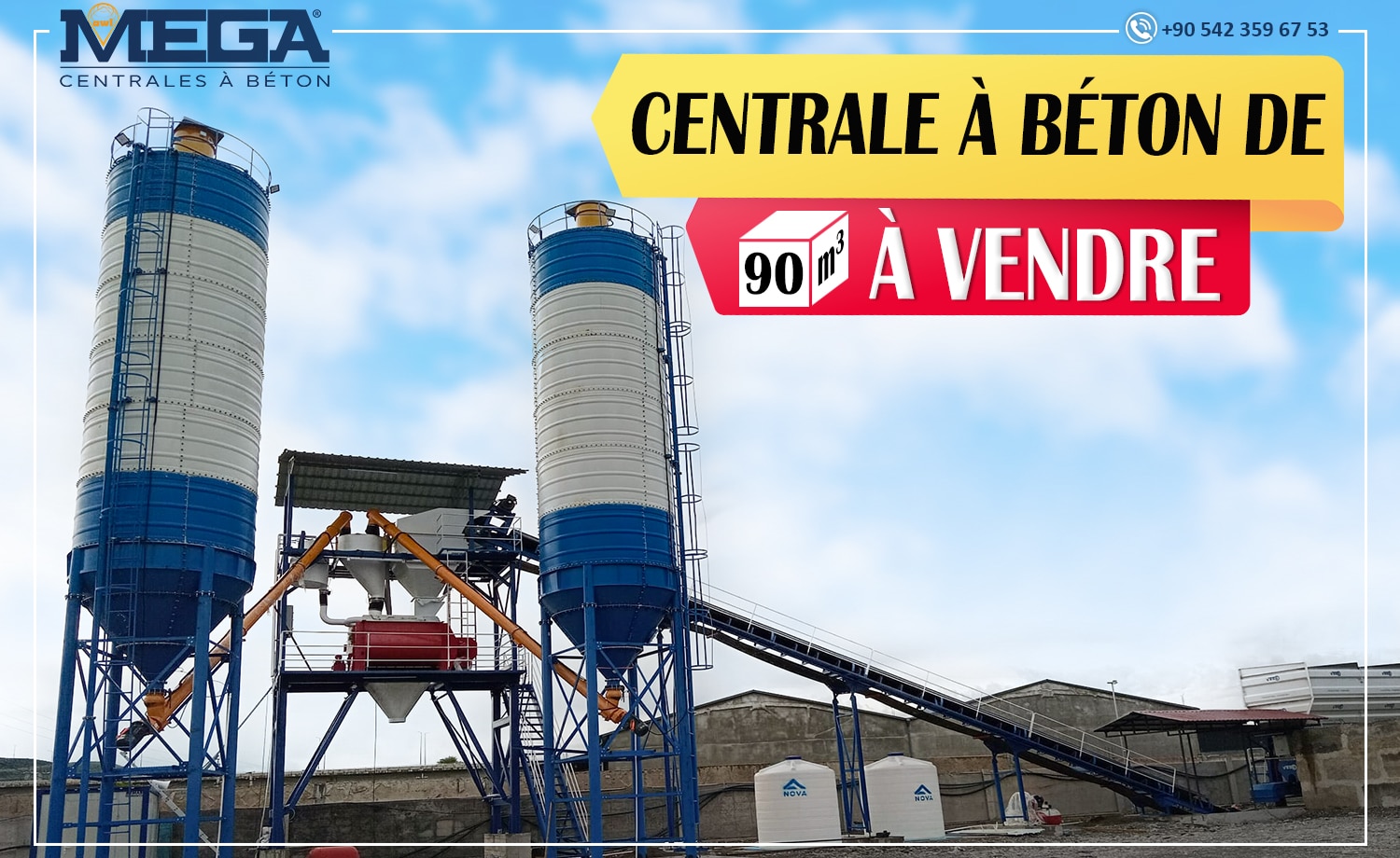 Une Centrale à béton de 90 m³ à vendre
